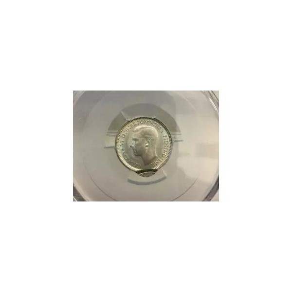 オーストラリア PCGS MS64 グレーディング ミント エラー 1948 スリーペンス 2nd ストライク ジェム UNC