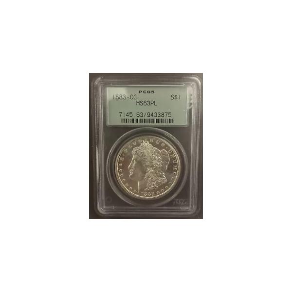 1883-CC モーガン シルバー ダラー PCGS MS63PL OGH