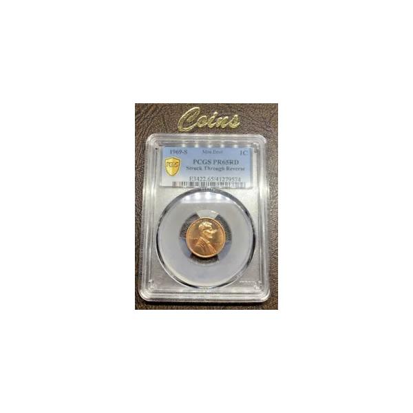 1969-S ミントエラー 1C PCGS PR65RD ストラックスルー リバース