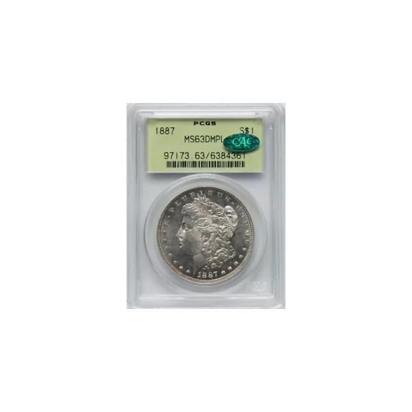 1887 $1 モルガン ドル PCGS MS63DMPL (CAC) OGH