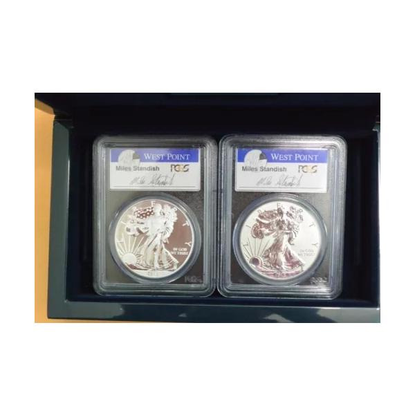 2013W シルバー イーグル 2 コイン セット PCGS PR70/MS70 リバース/エンハンスド FS マイル スタンディッシュ