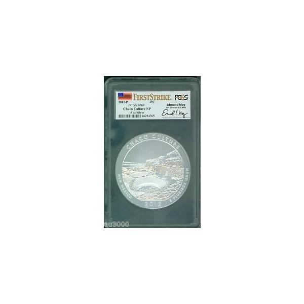 2012-P チャコ カルチャー アメリカ ビューティフル ATB 5 オンスシルバー PCGS SP69 エドマンド モイ FS