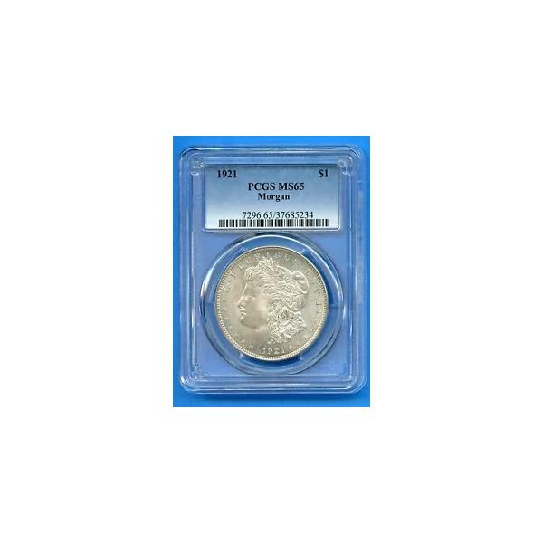 1921 P PCGS MS65 モーガン シルバー ダラー $1 米国造幣局コイン 1921-P MS-65 PL に見えます!