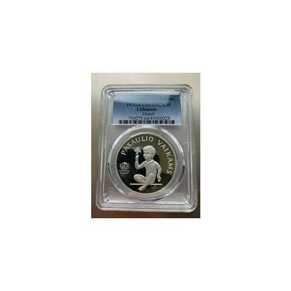 1998 リトアニア 5 リタス・ヴァイクティス ---ユニセフ--- PCGS PR64DCAM