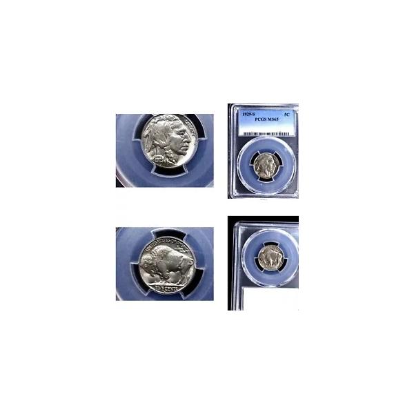 1929-S 5C MS65 PCGS- バッファローニッケル---