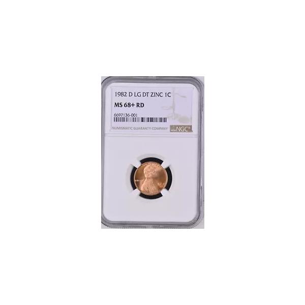 1982-D 1C RD ラージ デイト ジンク リンカーン メモリアル 1 セント NGC MS68+RD 6697136-001