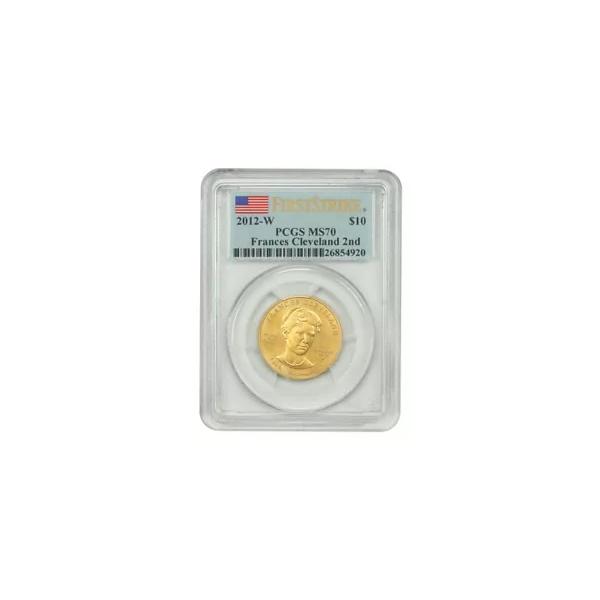 2012-W $10 フランシス クリーブランド 2nd PCGS MS70 (ファースト ストライク) - 最初の配偶者