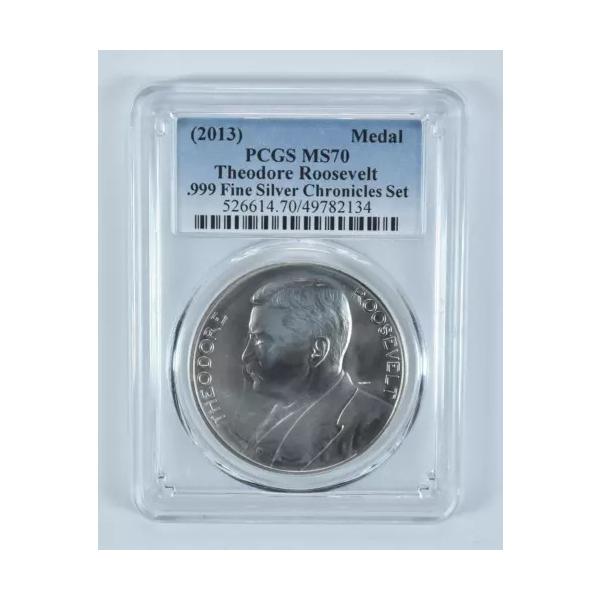 (2013) 銀メダル セオドア ルーズベルト クロニクル セット MS70 PCGS ブルー ラベル