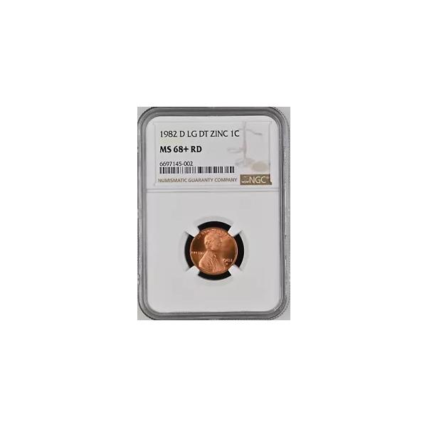 1982-D 1C RD ラージ デイト ジンク リンカーン メモリアル 1 セント NGC MS68+RD 6697145-002