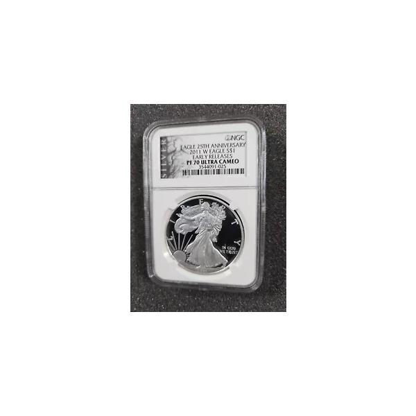 ?? 2011-W アメリカン イーグル 1 オンス 0.999 シルバー ドル プルーフ コイン NGC PF70 UCAM ER