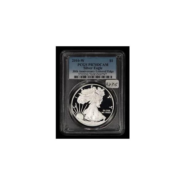 2016-W 1 オンス シルバー アメリカン イーグル プルーフ - 30th アン レット エッジ - PCGS PR 70 - E2715