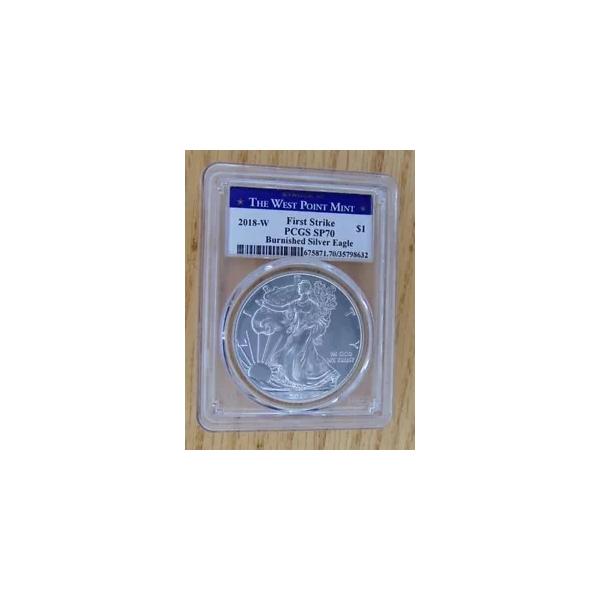 2018-W シルバー イーグル PCGS SP70 - ファースト ストライク - バーニッシュシルバー