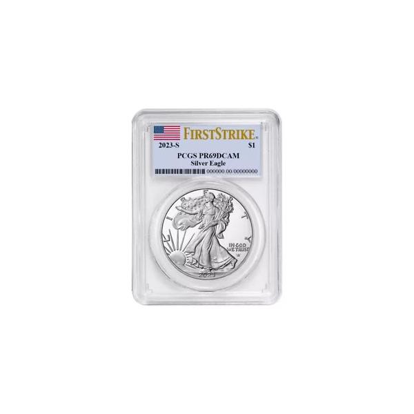2023-S プルーフ $1 アメリカン シルバー イーグル PCGS PR69DCAM FS フラグ ラベル