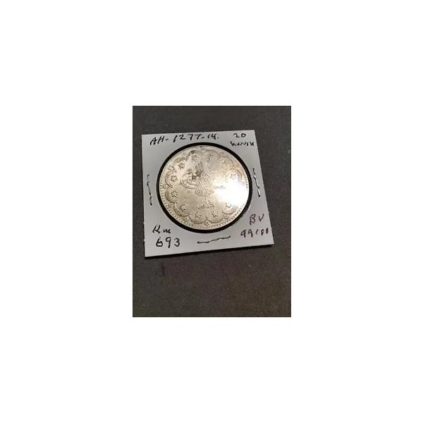 トルコ オスマン コイン AH.1277-1-14 20.Kurush 2.Coin Km.693 非常に良いコイン