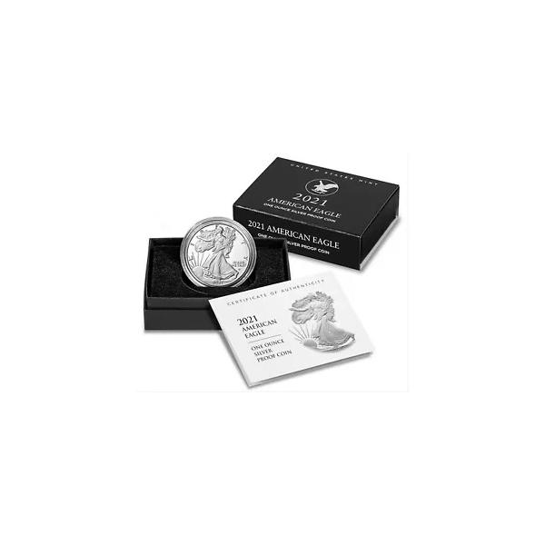 2021-S $1 プルーフ タイプ 2 アメリカン シルバー イーグル コイン 米国造幣局 COA in OGP 21EMN