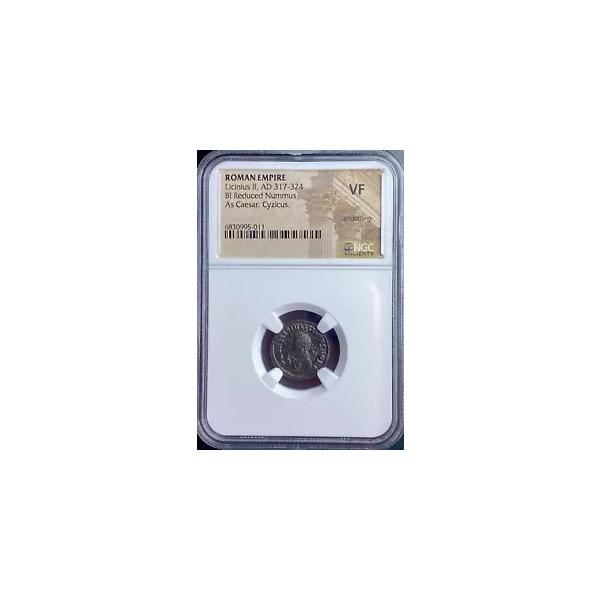本物の NGC グレード付き古代ローマ コイン カエサル リキニウス II 317-324 AD Nummus VF