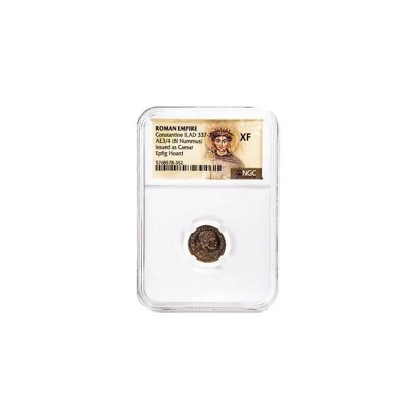 コンスタンティヌス 2 世のローマ AE (AD 316-340) Epfig Hoard NGC(XF)ローマのコイン スラブ