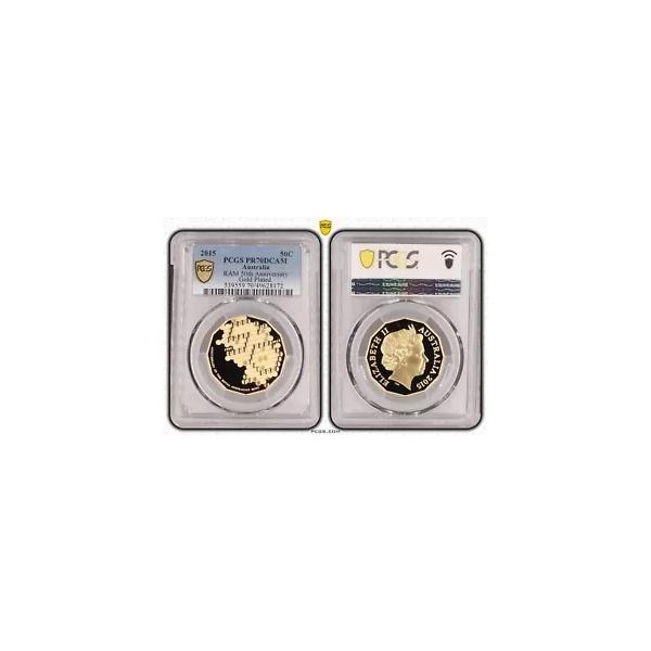 2015 AUS 50C RAM 50 周年記念金メッキ PCGS PR70DCAM -8172 EBT41-9