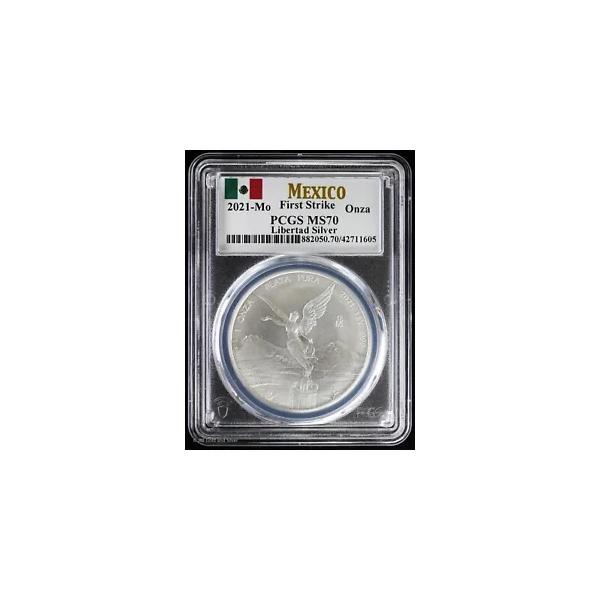 2021 Mo メキシコ 1 オンス シルバー リベルタ オンザ PCGS MS 70 |ファーストストライク UNC BU