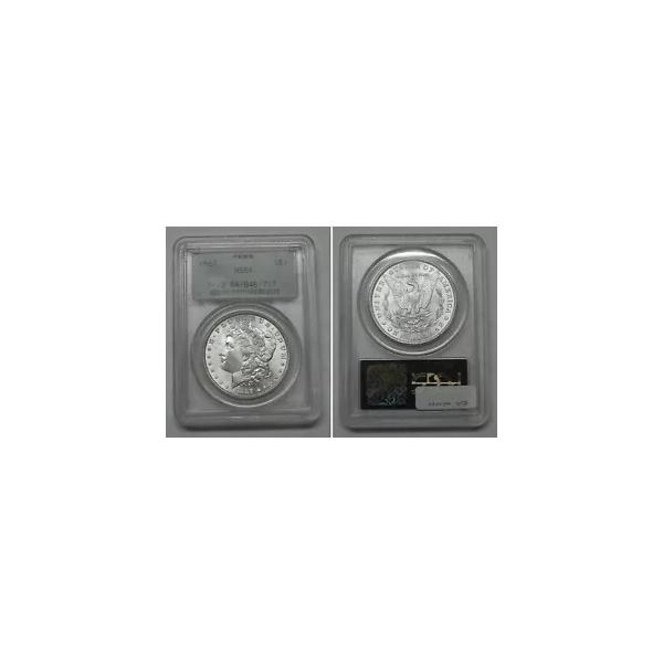 1887 モルガン ドル、オールド グリーン ホルダー PCGS MS64 #1717