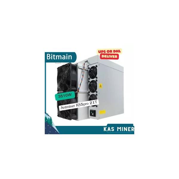 新しい Bitmain Antminer KS5 pro 21T 3150w Kaspa Crypto Kas Miner (PSU 付き)