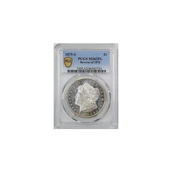 1879-S 1878 年の逆 $1 モルガン シルバー ダラー MS62PL PCGS 46502734