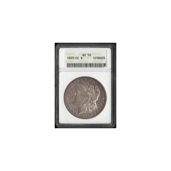 MALACK 1893-CC モルガン ドル ANACS AU 50 コイン130