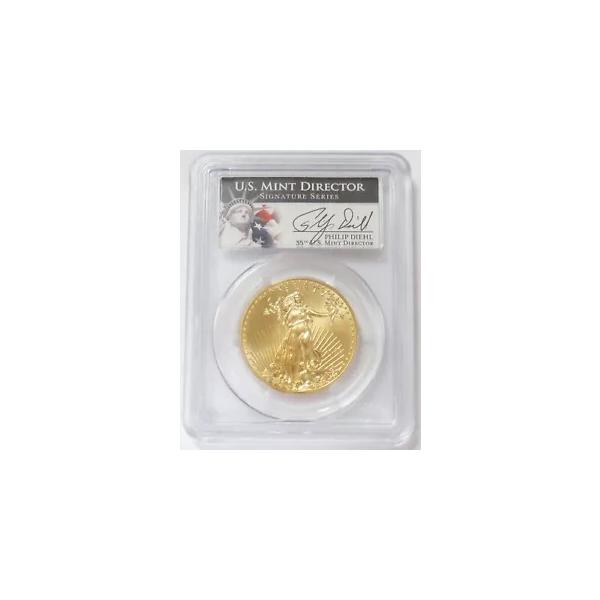 2013 ゴールド アメリカン イーグル $50 ディール サイン入りコイン 1 オンス PCGS MS 70