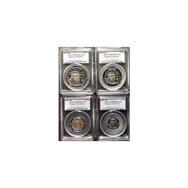 1997-W 4 コイン セット $100 $50 $25 $10 プルーフ プラチナ イーグル PCGS PR69 DCAM PR68