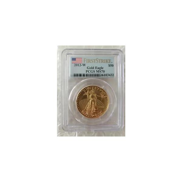 2012-W $50 バーニッシュ ゴールド イーグル PCGS MS70 ファースト ストライク アメリカ 1 オンス コイン フラグ