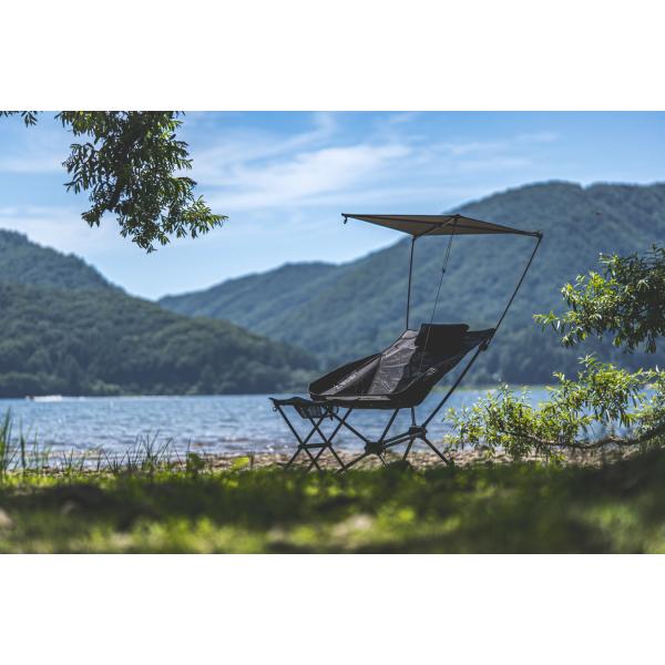 ■仕様【サイズ】・チェア装着時：W82 × D142 × H150 cm・収納サイズ（ルーフ単体）：W46 × D10 × H5 cm※チェアルーフは、チェア本体の収納袋に一緒に収納可能です。（チェア本体は別売です。）【重量】・チェアルーフ...