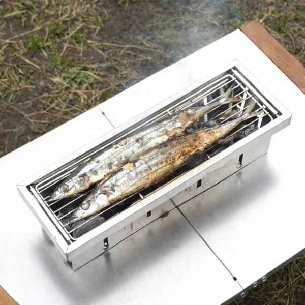 串や魚も丸ごと焼ける、組立て・収納1秒の折りたたみ式グリル■商品特徴【POINT.1  組み立て・収納時間1秒】【POINT.2  長い食材を丸ごと焼けるサイズ感】【POINT.3  IGTハーフユニット規格対応】【POINT.4  ロスト...