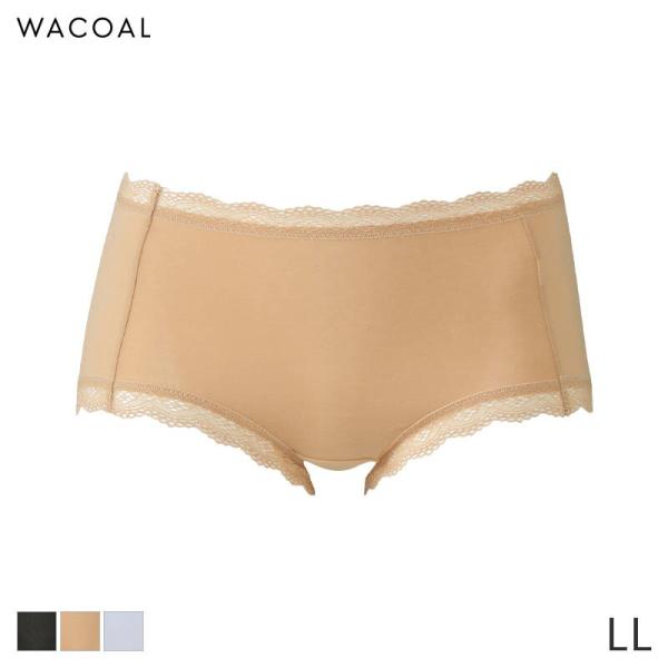 ■サイズ　LL(ヒップ97〜105cm)■主素材　身生地：綿85％ ポリウレタン15％　レース部：ナイロン ポリウレタン■ウエスト　股上普通 ハーフ■レングス　ノーマル■キーワード　スタンダードショーツ フルバック すそぴた すそピタショー...