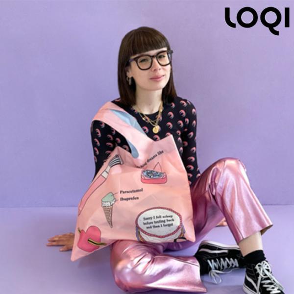 素材：リサイクルポリエステルサイズ：約幅50cm×高さ42cm 持手までの高さ69cmポーチサイズ：約幅11cm×高さ11.5cm重さ：約55g耐荷重：約20kg エコバッグ ローキー アーティストコレクション リサイクル レジカゴ 折りた...