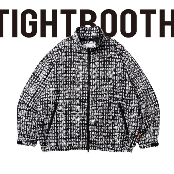 TIGHTBOOTH タイトブース ジャケット TBPR TIGHT BOOTH Bleeding Logo Jacket Black-Staff's Comment-・ブランドロゴを総柄グラフィックに落とし込んだスタンドカラートラックジャ...