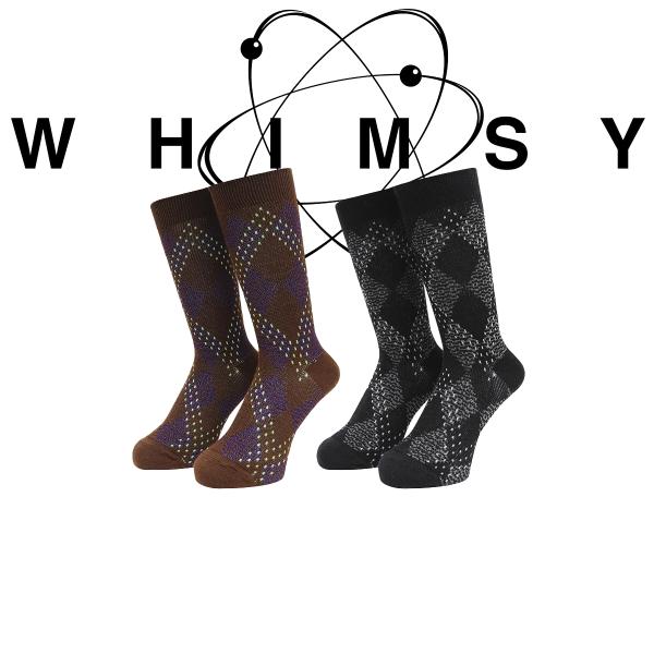 Whimsy Socks ウィムジーソックス Big Argyle Socks 2Color■Staff's Comment　大胆なアーガイルパターンをWHIMSYらしい配色で再構築されたSOCKS。クラシックな柄ながら足元に程よい、存在感...