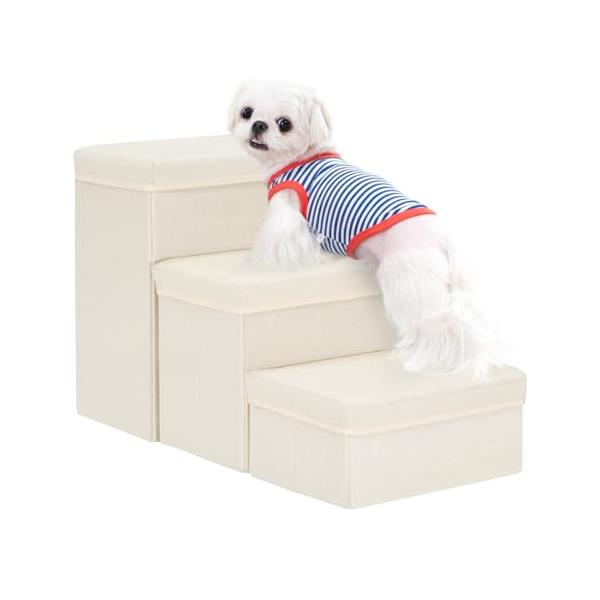 犬の階段 ベージュ 3段/-/小型犬用階段・PatternName:犬の階段 ベージュ 3段・収納付き犬用階段弊社の犬用階段はソファやベッドに適しています（ハイベッドには適していません）ペットが行きたい場所に簡単に乗り降りでき、関節を保護す...