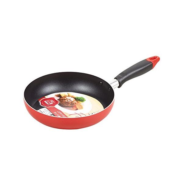 20cm(フライパン)レッド/20cm/HB-8044・パッケージ個数:1・サイズ:(約)全長35.3×幅20.3×高さ7.3cm・表面加工:内面/ふっ素樹脂塗膜加工、外面/焼付け塗装・材料の種類:本体/アルミニウム合金、はり底/ステンレス...