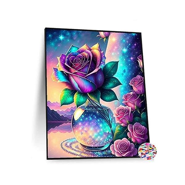 紫の薔薇/30*40cm/-・Color:紫の薔薇・親子ゲーム大人のストレスを解消しながら、子供の達成感、自信、忍耐力と集中力を与え、忍耐力と集中力を養うことができます。・操作簡単従来のクロスステッチアートに比べて操作が易しく、初心者でも簡...