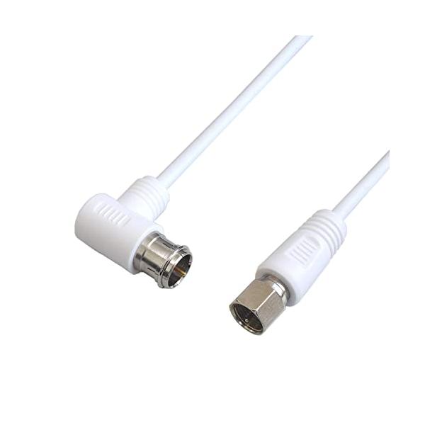 ストレート-L型　ニッケルメッキホワイト/3.0m/-・Size:3.0mStyle:ストレート-L型　ニッケルメッキColor:ホワイト・パッケージ個数:1・4K8K放送対応の2.5CFB極細アンテナケーブル。細くて取り回しやすいTVアン...