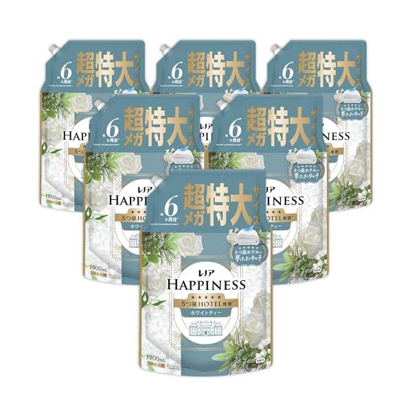 -/詰め替え 1900mL×6袋/-・PatternName:ホワイトティーSize:詰め替え 1900mL×6袋・パッケージ個数:1・新レノアハピネス夢ふわタッチは、洗濯するたび気になる衣類のダメージまで防ぐ。Tシャツの首元のヨレやニット...
