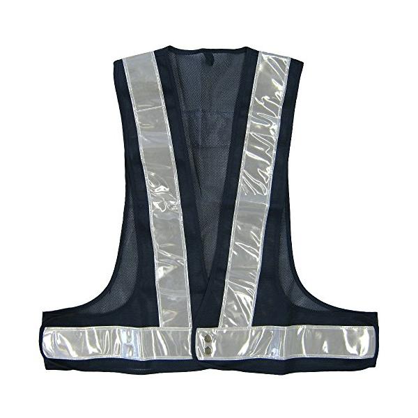 フリーサイズ テープ幅 70mm・紺メッシュ白反射テープ Free Size 5917602・・Color:紺メッシュ白反射テープStyle:フリーサイズ テープ幅 70mm・SIZE:Free Size 肩幅:32cm 着丈:51cm