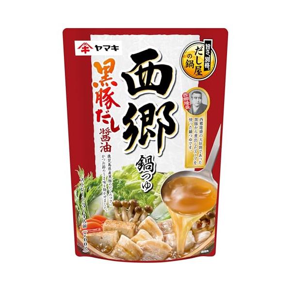 FlavorName:黒豚だし醤油PatternName:セット・鹿児島県産黒豚のガラから煮出したスープに、鹿児島県製造のかつお節を加えることでだしをしっかり効かせ、九州製造醤油で仕上げた、豊かなコクとうま味が楽しめる鍋つゆ。