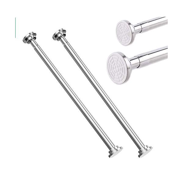 銀/2個(65-100)cm/QF004・Size:2個(65-100)cm・便利さ・長さ調整可能 私たちのつっぱり棒は高品質なステンレスを採用して作られております。直径：外パイプ22 mm、内パイプ19 mmです。そしてくぎ、ネジ、パンチ...