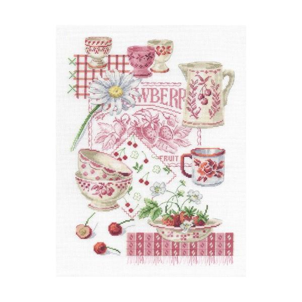 リアルSUMMER FRUIT/25×35cm/BK768・Color:SUMMER FRUIT・パッケージ個数:1・サイズ : 25×35cm・セット内容 : 刺繍布 (アイーダ・白 16カウント・60目) 、25番刺しゅう糸、図案と説明...