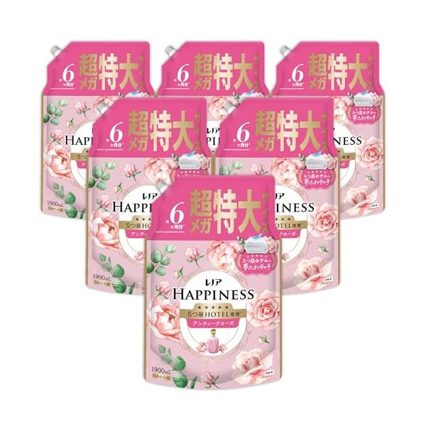 -/詰め替え 1900mL×6袋/-・PatternName:アンティークローズSize:詰め替え 1900mL×6袋・パッケージ個数:1・新レノアハピネス夢ふわタッチは、洗濯するたび気になる衣類のダメージまで防ぐ。Tシャツの首元のヨレやニ...