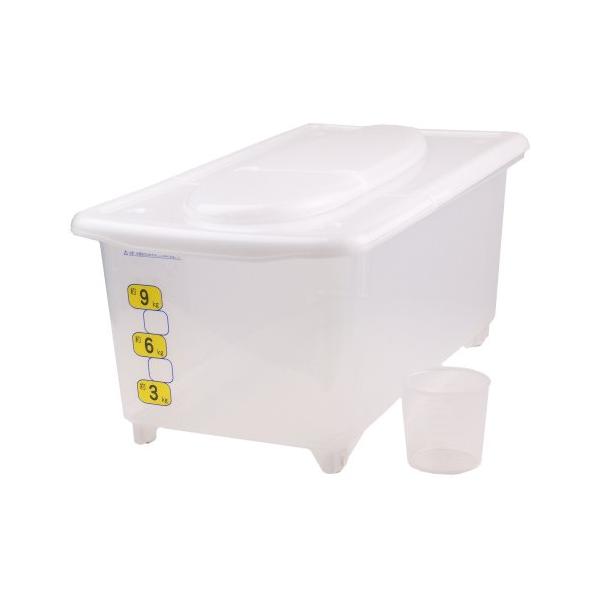 ホワイト/10kg/H-5543・Size:10kg・パッケージ個数:1・メーカー型番:H-5543・サイズ:(約)幅240×奥行455×高さ200mm・重量:(約)700g・容量:ストッカー/(約)13.5L、計量カップ/(約)180ml...