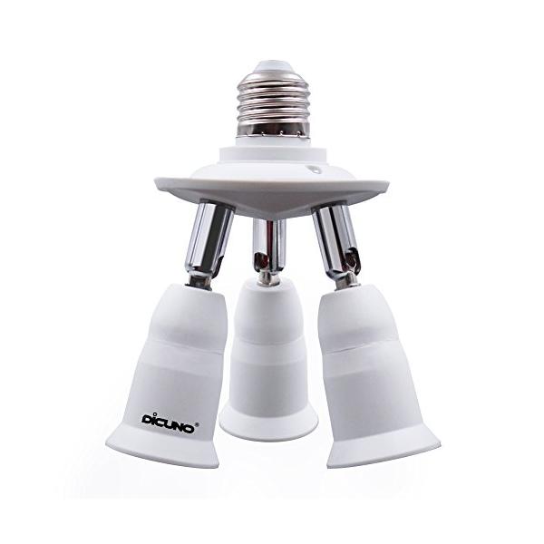 ・ 1）3分岐ソケット ・・Size:1）3分岐ソケット・入力電圧：0-250Ｖ、　E26口金のハロゲンランプ、 LED電球、CFL電球に適用。（スイッチなし）・照射角度可調範囲：回転0-360度、曲げ0-180度。最大仕事率：60Ｗ*3＝...