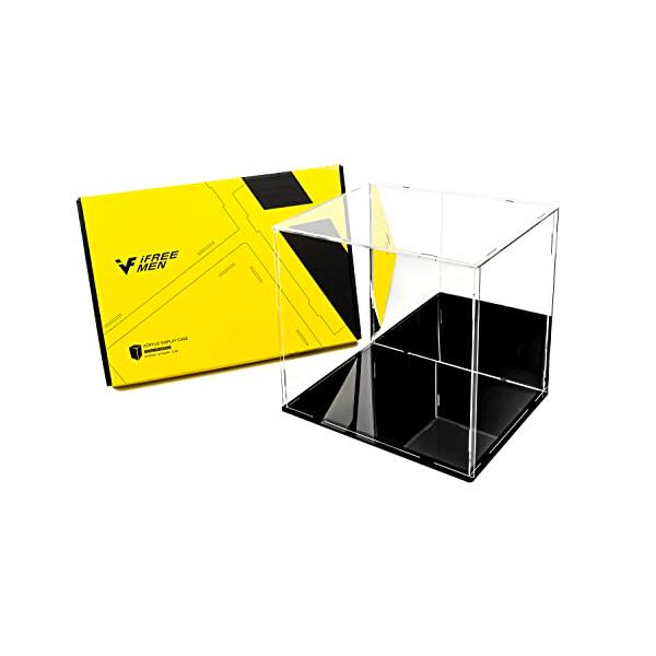 台座黒＋背面ミラー/15x15x15cm/-・Size:15x15x15cmColor:台座黒＋背面ミラー・組み立て可能なアクリルコレクションケース (A1)