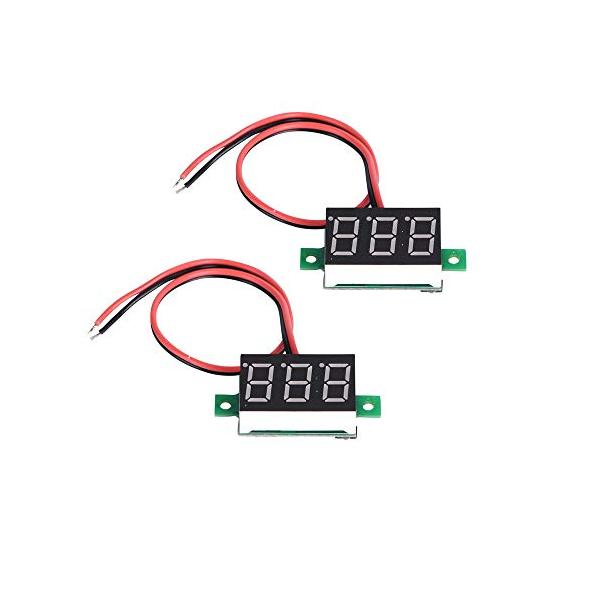小型2線式レッド/-/-・パッケージ個数:2・測定範囲:DC 2.5V-30V・表示：3桁0.36インチ赤LED(10V未満は0.01V単位まで表示 / 10V以上は0.1V単位まで表示)・サイズ： 33mmx15mmx10mm・LEDサイ...